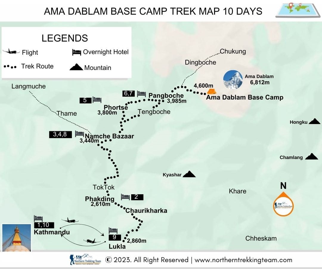 Ama Dablam Base Camp Trek | Ama Dablam Base Camp Trek Map | Northern ...